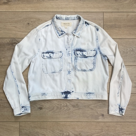 cloth & stone | Jackets & Coats | Cloth Stone Acid Wash Jean Jacket ...